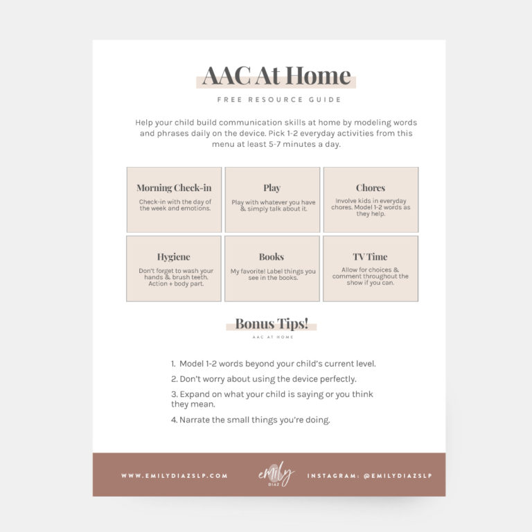AAC Resource Library – Emily Diaz, SLP. | AAC Speech Therapist