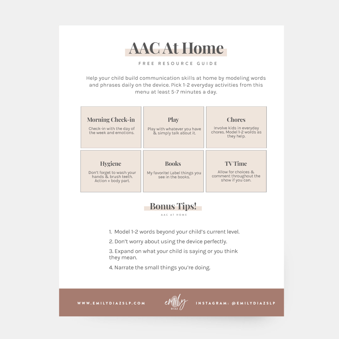 AAC Resource Library – Emily Diaz, SLP. | AAC Speech Therapist