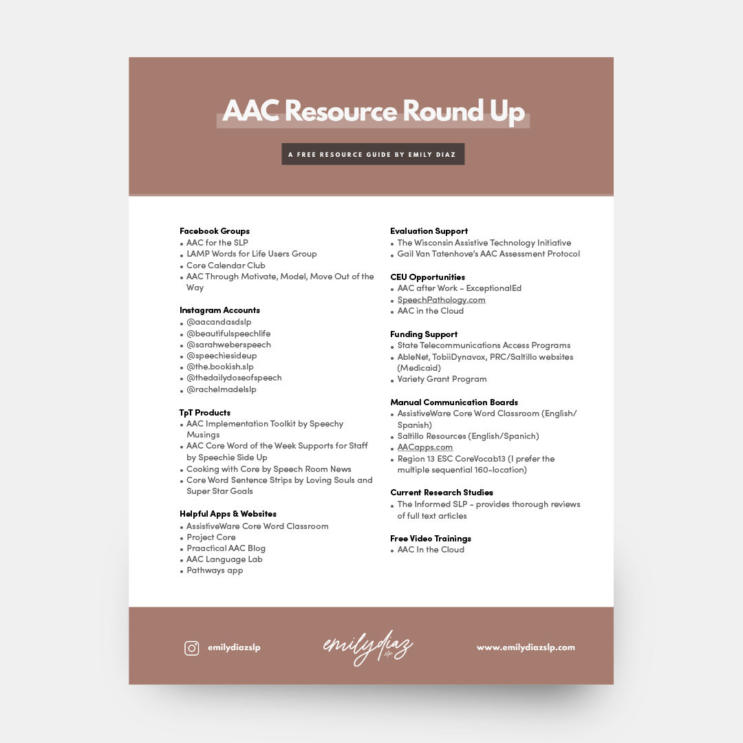 AAC Resource Library – Emily Diaz, SLP. | AAC Speech Therapist